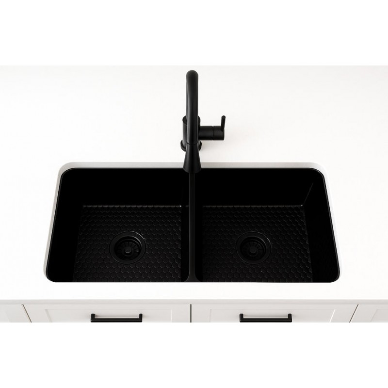 32" Honeycomb style Stainless steel Kitchen Sink Double bowl 5050 Split ...